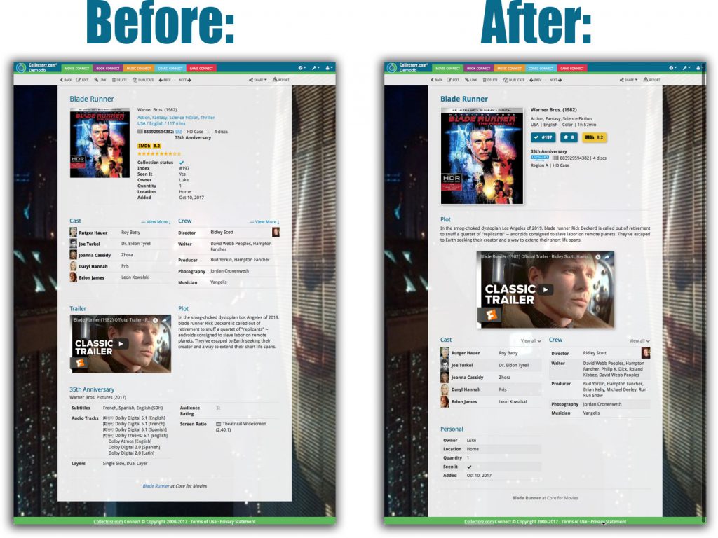 New design and layout for movie details page - CLZ Movies Web - CLZ.com