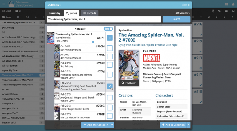 Add Comics is now a pop-up screen - CLZ Comics Web - CLZ.com