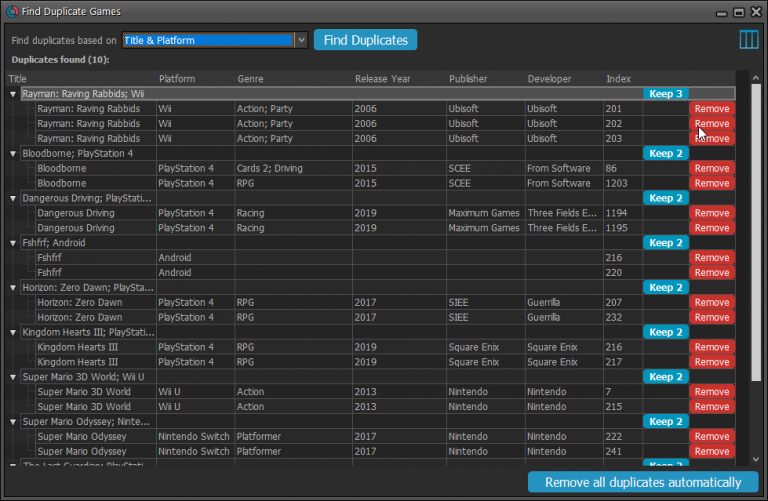 v19.2.1: New: Duplicate Finder tool - Game Collector (Windows) - CLZ.com