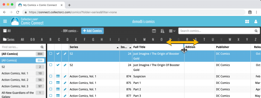 New: Resizable columns in List View! - CLZ.com