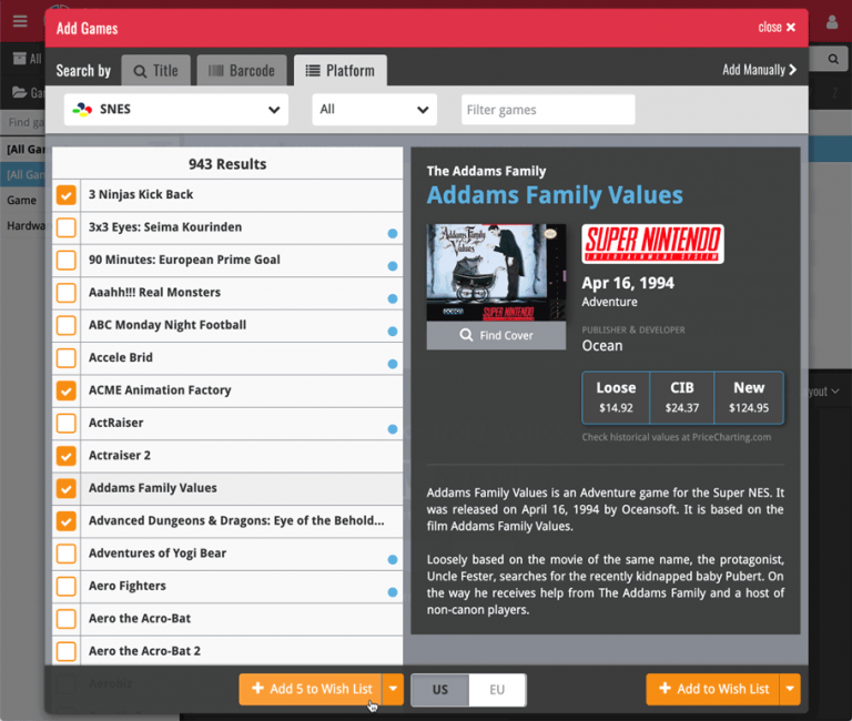 New in the Add Games screen: Add Games by Platform - CLZ Games Web - CLZ.com