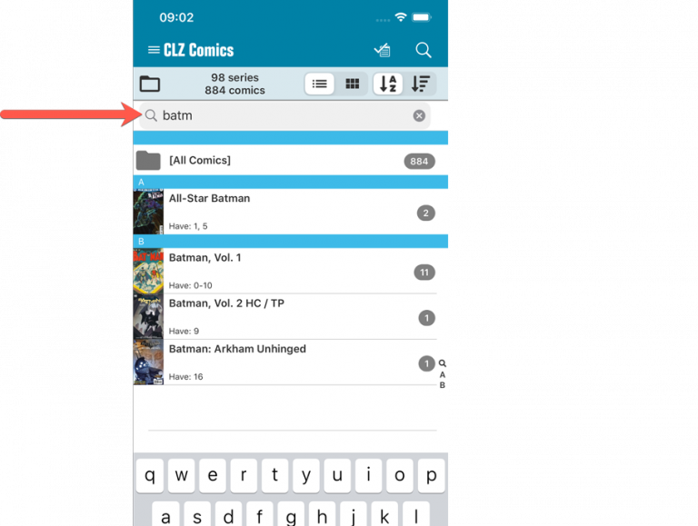 v5.2.1: Search folders, sort folders by count and and faster syncing - CLZ Comics Mobile - CLZ.com