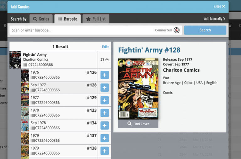 Easily add and report comics with “unrecognized barcodes” - CLZ Comics Web - CLZ.com