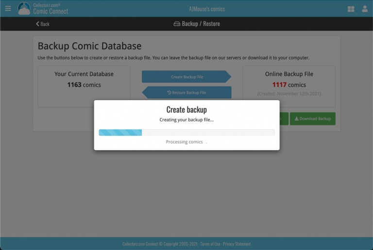 New: Progress bars for slower actions - CLZ.com