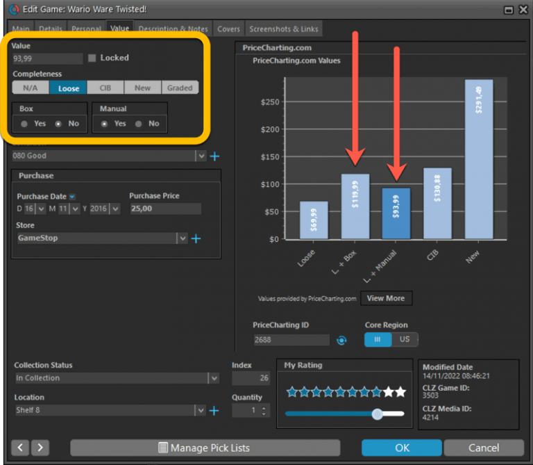 v23.0: New: Updated Values report and more value data from PriceCharting - Game Collector ...